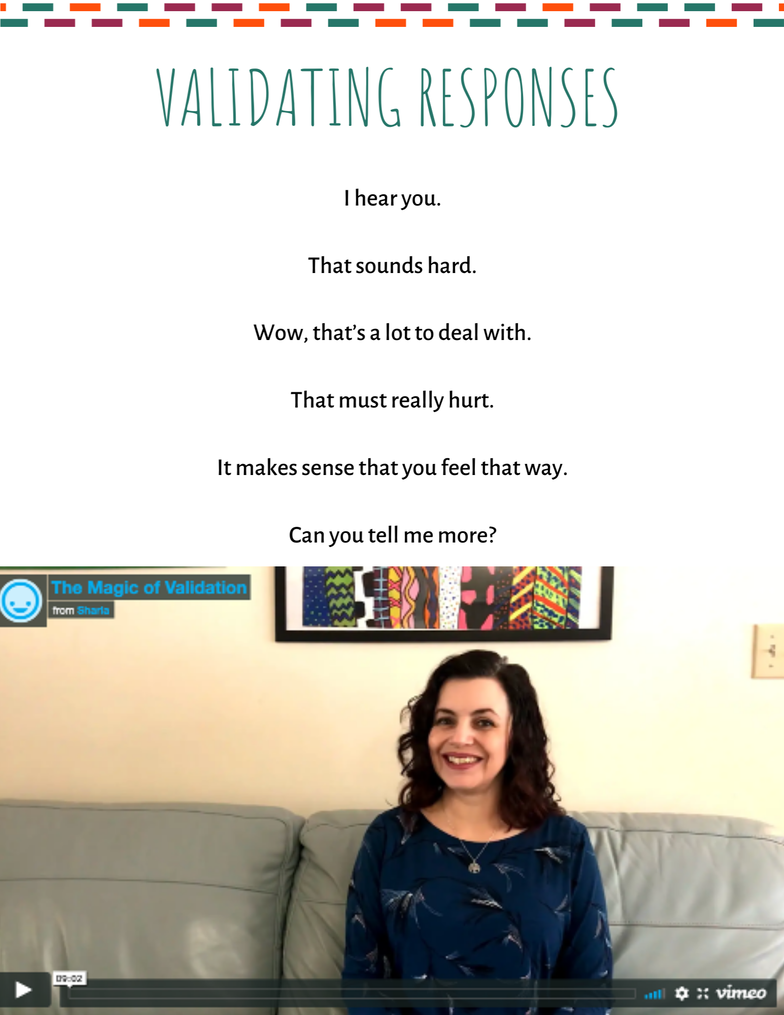 validating-responses-bonus - Sensory Processing Explained