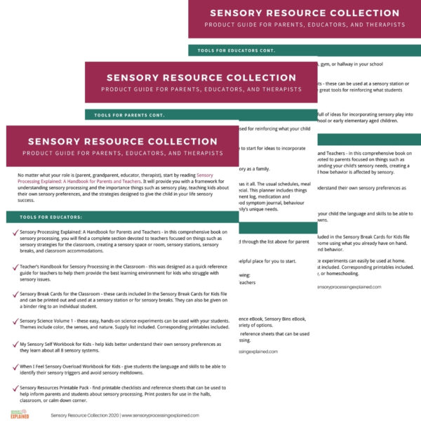 The Sensory Resource Collection - Sensory Processing Explained